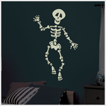 Instant Wall Decor - Glow in the Dark Skeleton Wall Decals