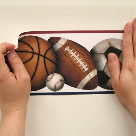 Instant Wall Decor - Play Ball Peel & Stick Border